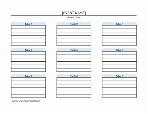 Free Excel Seating Chart Templates