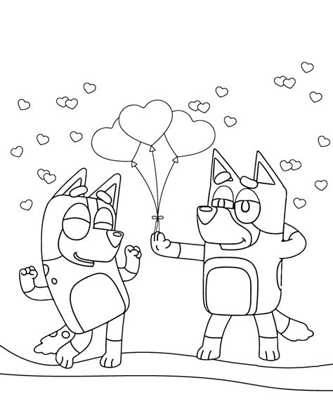 Ausmalbild Blauer Valentinstag Malvorlage