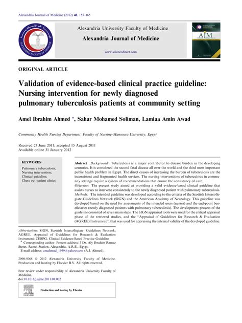 PDF Evidence Based Clinical Guideline