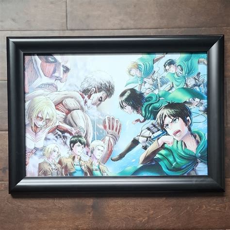 Wall Decor Attack On Titan Framed Poster Poshmark