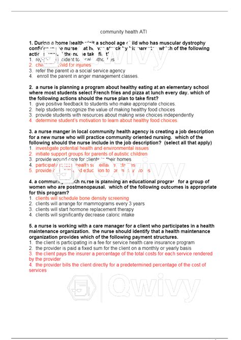 Ati Community Health Proctored Exam 2021