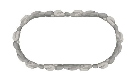 타원형 돌 프레임 원형 바위 테두리 작은 돌로 만든 빈 만화 프레임 0명에 대한 스톡 벡터 아트 및 기타 이미지 0명 건축물 고대의 Istock