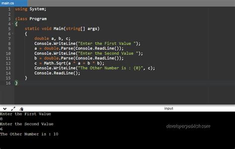C Program To Find A Number Using Pythagoras Theorem