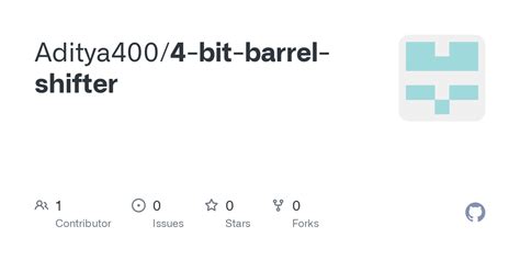 GitHub Aditya400 4 Bit Barrel Shifter