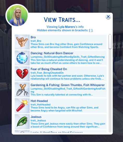 Sim Info Toolbox View Modify Sim Details Info Sims 4 Mod