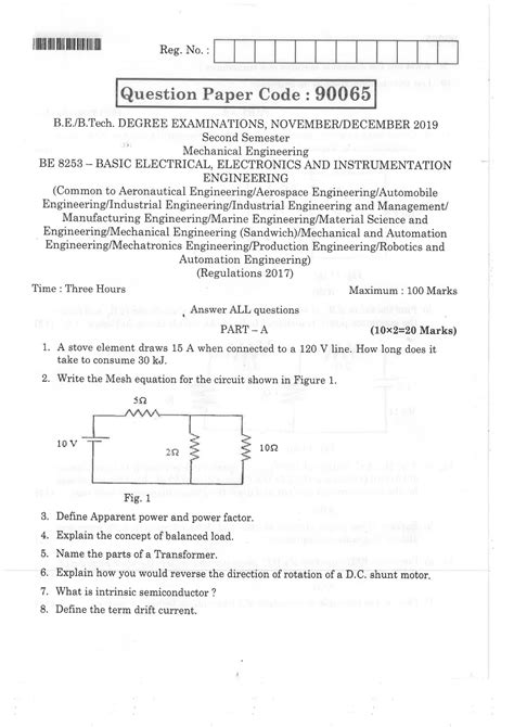Anna University Be Basic Electrical Electronics And