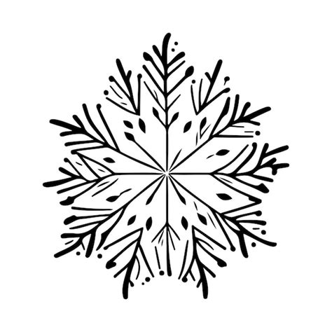 Icono de copo de nieve dibujado a mano en color negro símbolo de