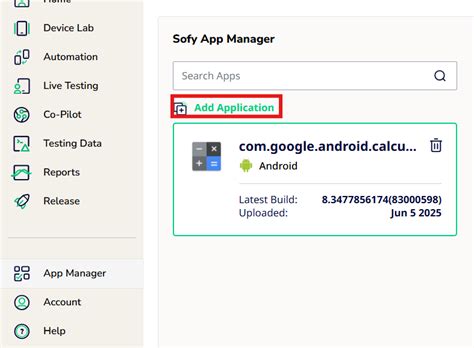 Uploading Your App Sofy Support Docs No Code Automation Testing Platform Help