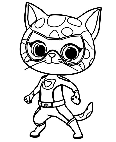 Superkitties Coloring Pages Coloringlib