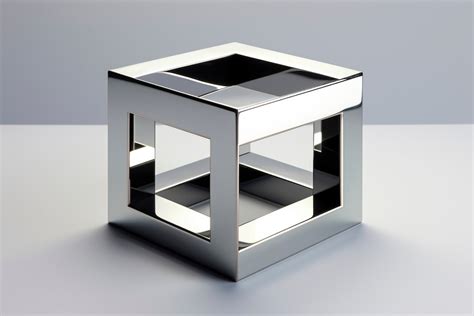 Free Ai Image 3d Rendering Of Abstract Metallic Cube