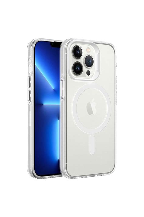Gpack Apple iPhone Pro Kılıf C Pro Arkası Buzlu Transparan Flex Tuşlu Magsafeli Renksiz