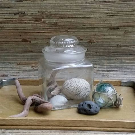 Vintage Large Jar With Ground Glass Lid Apothecary Jar Science Glass
