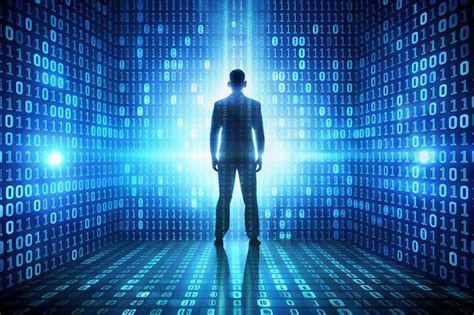 Binary Background With Digital Human Vector Illustration Premium AI Generated Image