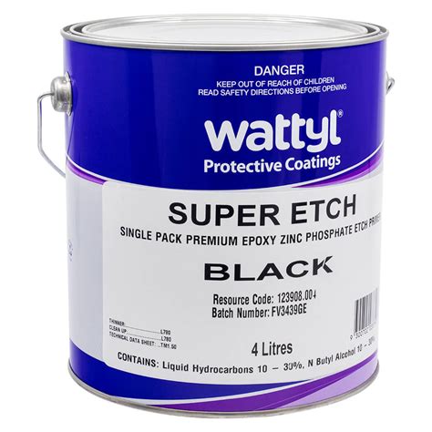 Wattyl® Industrial Super Etch® Primer Black 4l Linkup Online
