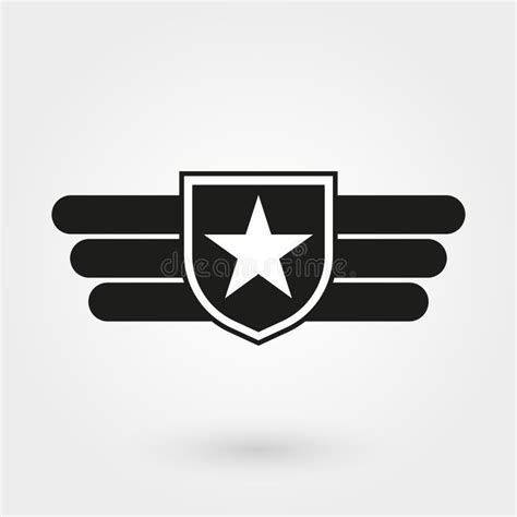 Escudo Con Alas Y Estrella Plantilla De Logotipo Alado Emblema