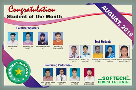 Softech Computer Centre Best Student