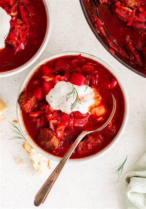 Ukrainian Borscht Soup Recipe Beet Soup The Forked Spoon