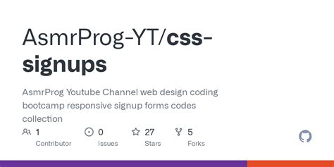 GitHub AsmrProg YT Css Signups AsmrProg Youtube Channel Web Design