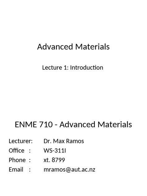 Advanced Materials Lecture 1 2020 | PDF | Crystal Structure | Mechanical Engineering