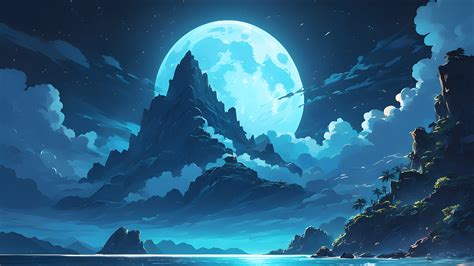 1920x1080 Resolution Blue Night Hd Ai Beach 1080p Laptop Full Hd