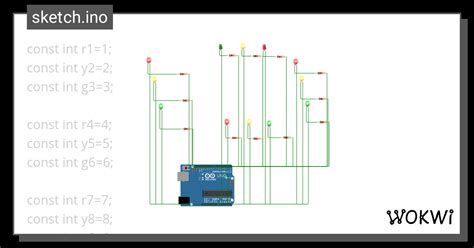 ไฟจราจร Wokwi Esp32 Stm32 Arduino Simulator