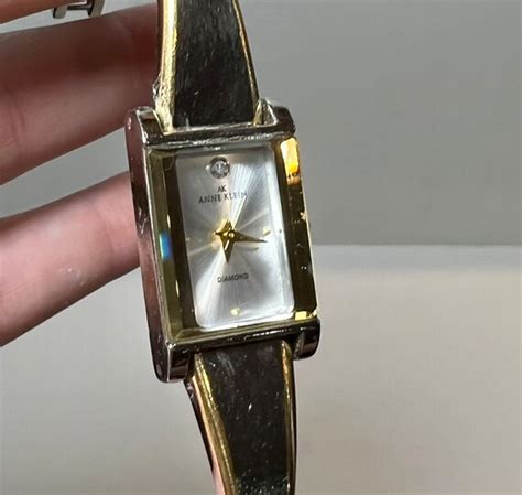 Anne Klein Two Tone Rectangular Dress Watch Classic Gem