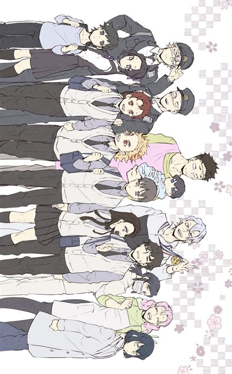 A Group Of People Standing Next To Each Other In Front Of A Checkered
