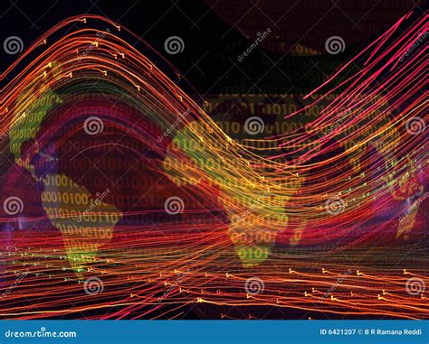 World Map With Binary Code Stock Illustration Illustration Of