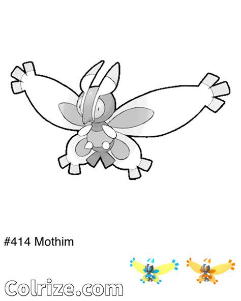 Mothim Coloring Page