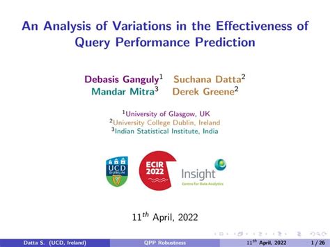 An Analysis Of Variations In The Effectiveness Of Query Performance Prediction Presented In