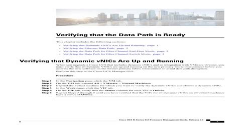 Pdf Verifying That The Data Path Is Ready Cisco · Verifying That
