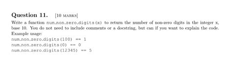 Solved Question 11 10 Marks Write A Function