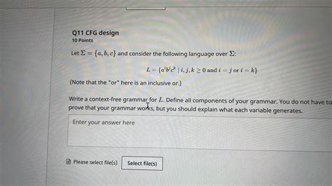 Solved Let Σ a b c and consider the following language Chegg com