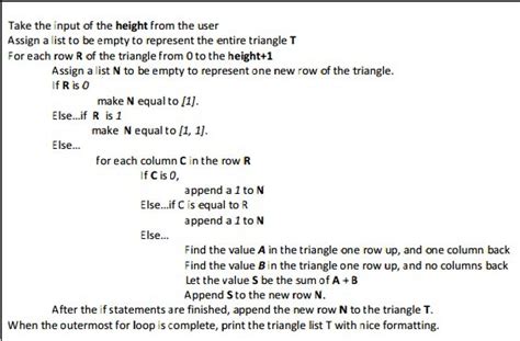 python pascal s triangle with a list stack overflow