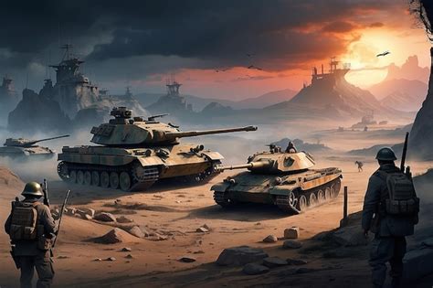 Premium Ai Image War Background