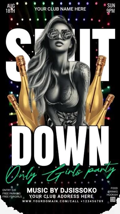 Shutdown Only Girls Party Template Postermywall