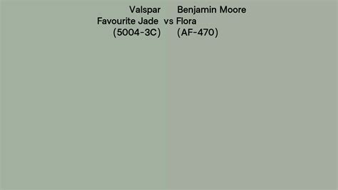 Valspar Favourite Jade 5004 3c Vs Benjamin Moore Flora Af 470 Side