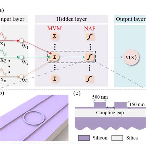 A Optical Neurons In The Onn B The Schematic Of The Silicon