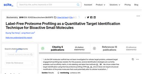 Label Free Proteome Profiling As A Quantitative Target Identification