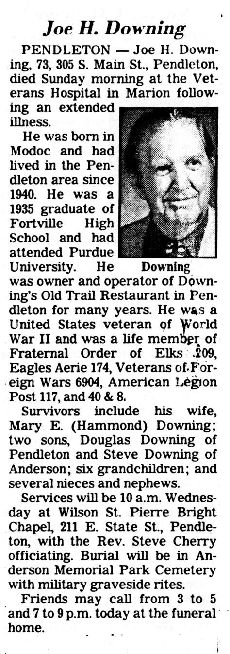 Joseph H “joe” Downing 1916 1990 Find A Grave Memorial