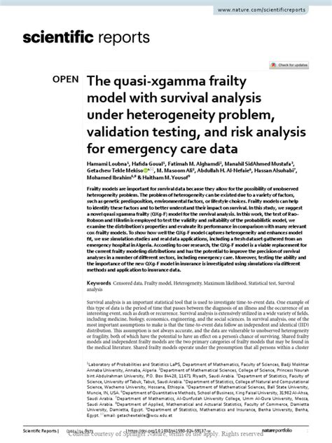 The Quasi Xgamma Frailty Model With Survival Analy Pdf Estimation