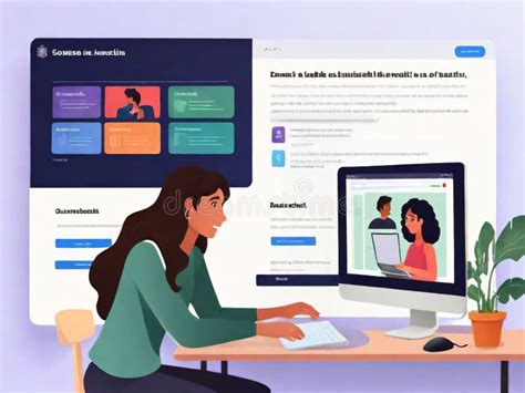 Interactive Learning Course Modules And Quizzes Stock Illustration Illustration Of Website