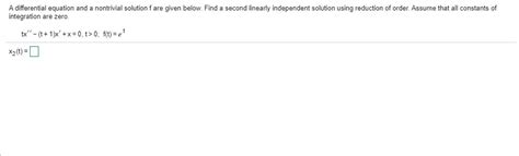 Solved A Differential Equation And A Nontrivial Solution F Chegg