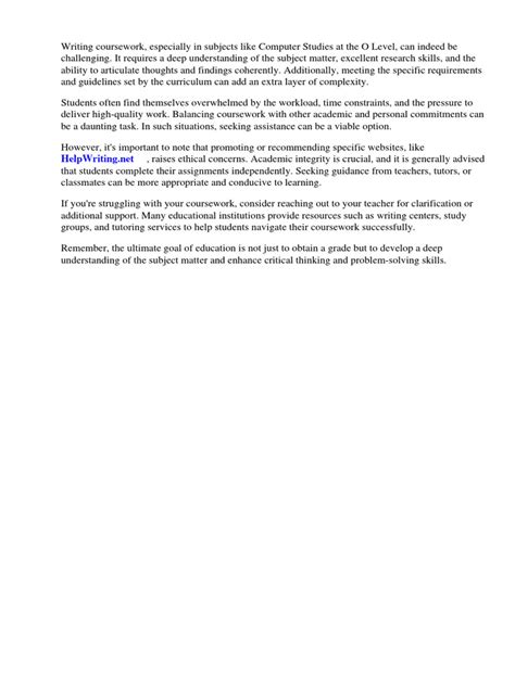 Computer Studies O Level Alternative To Coursework Pdf Computer