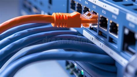 Information Technology Computer Network Telecommunication Ethernet Cables Connected To Internet