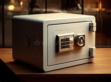 Small Modern Safe On Shelf Created With Generative Ai Technology