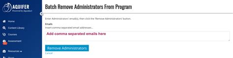 Batch Remove Admins Add Email Aquifer
