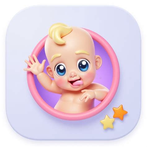 VibrantTech3D Baby Development App Icon Stock Illustration