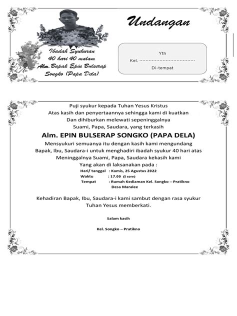 Undangan Ibadah Syukur 40 Hari Pdf