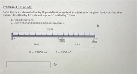 Problem 3 30 Points Solve The Beam Shown StudyX